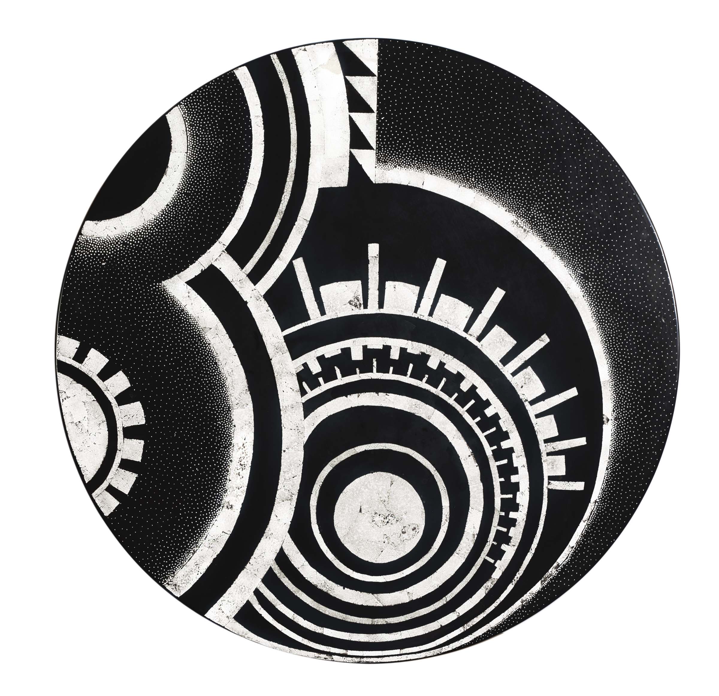 JEAN DUNAND (1877-1942) , A LACQUER AND EGGSHELL GUERIDON, CIRCA 1930 ...