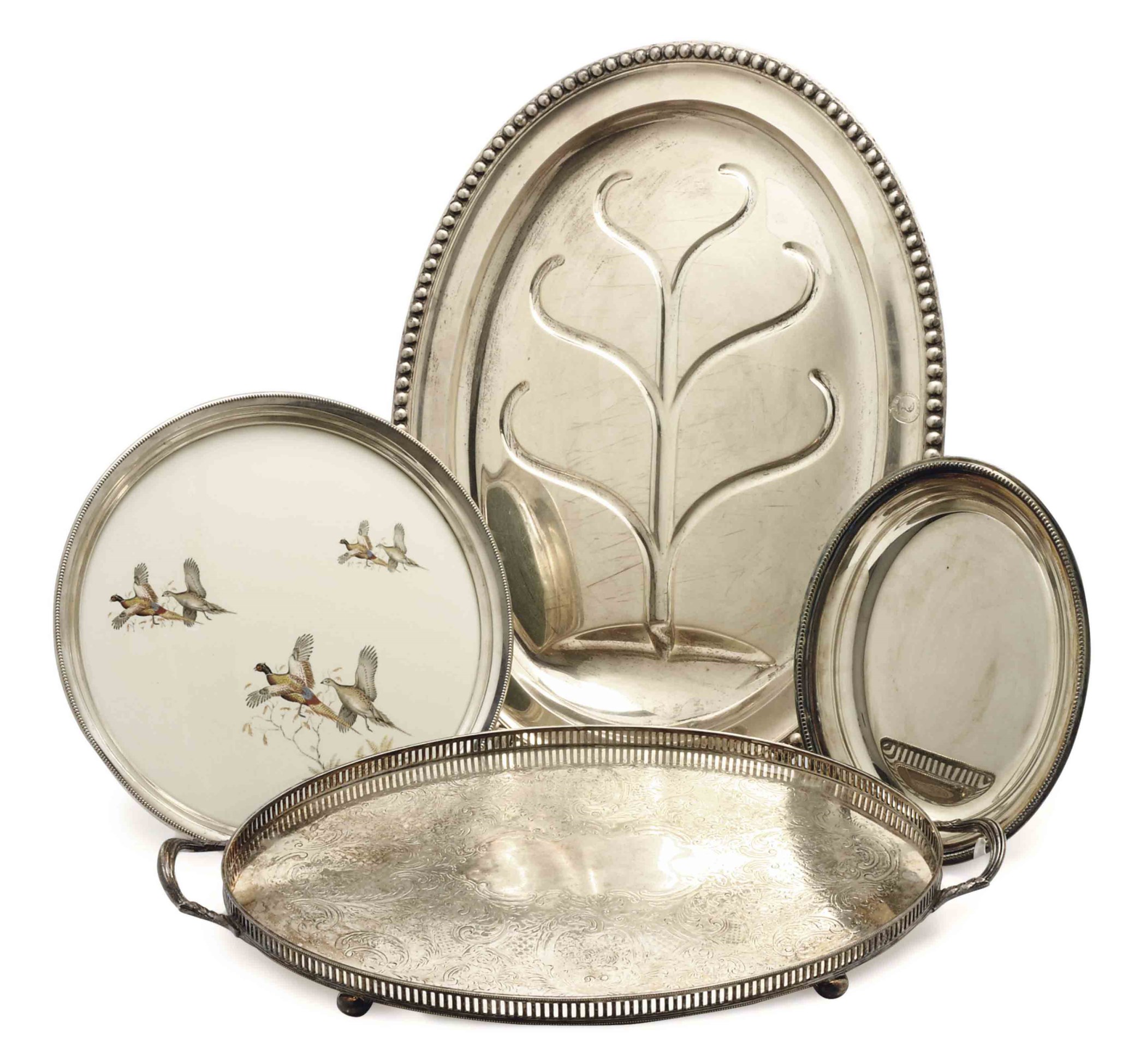 A VICTORIAN SILVER LARGE CARVING DISH, , MARK OF JOHN HUNT, LONDON ...