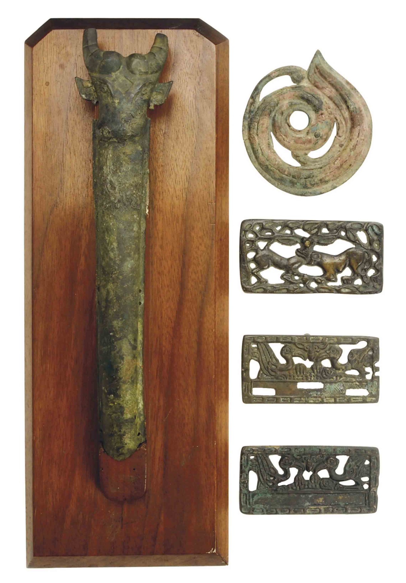 FOUR CHINESE BRONZE OBJECTS, , EASTERN ZHOU DYNASTY (5TH-3RD CENTURY B ...