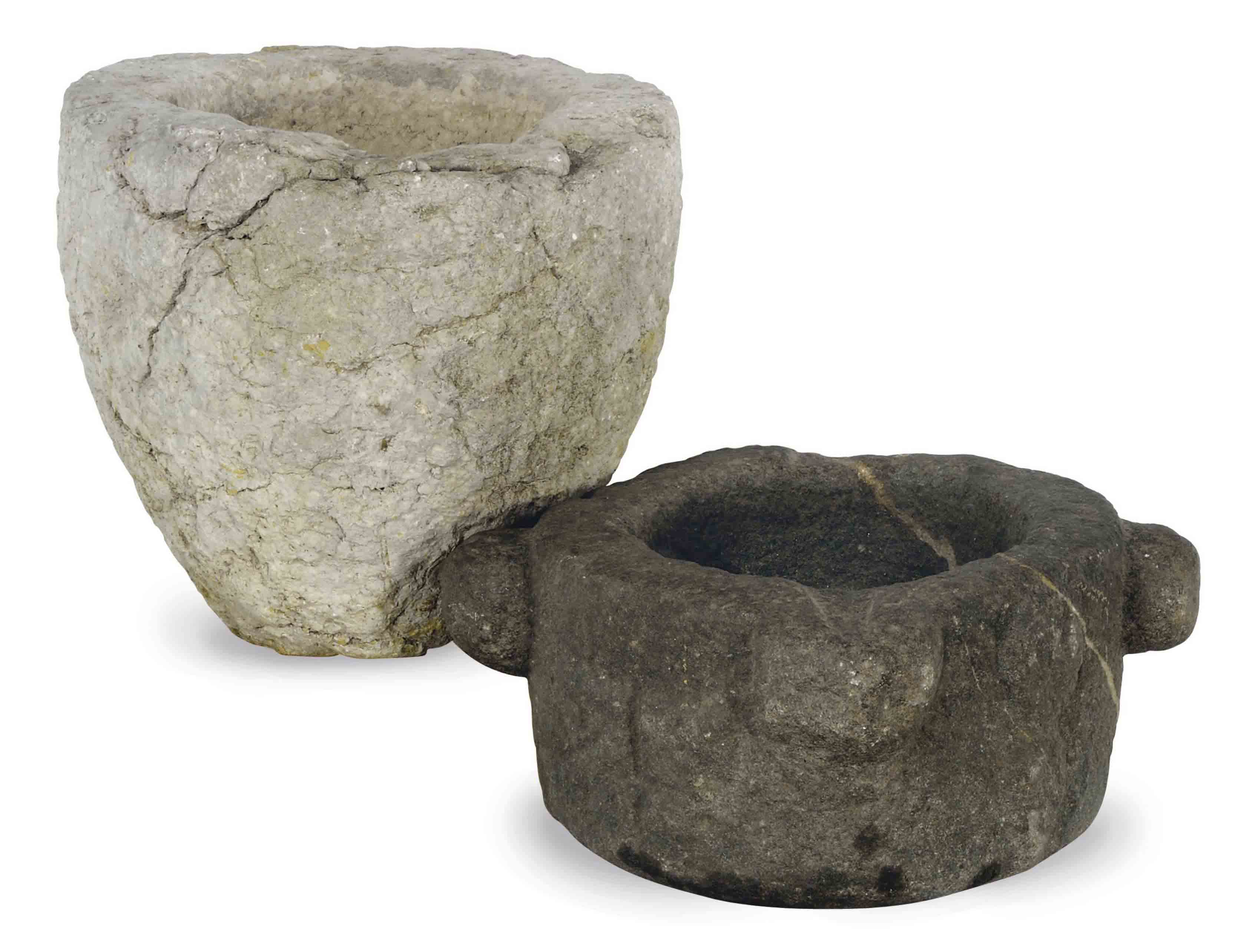 TWO CARVED STONE VESSELS, | Christie's