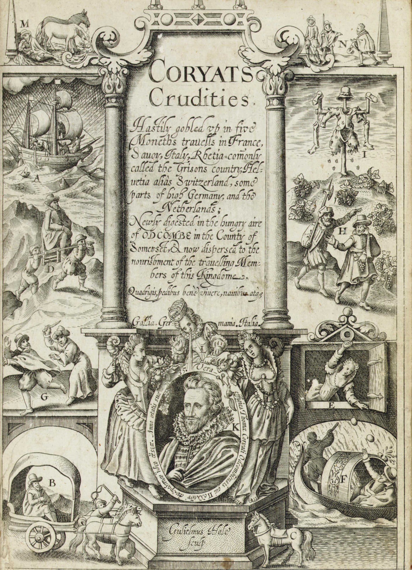 CORYATE, Thomas (ca 1577-1617). Coryates Crudities Hastily gobled vp in ...