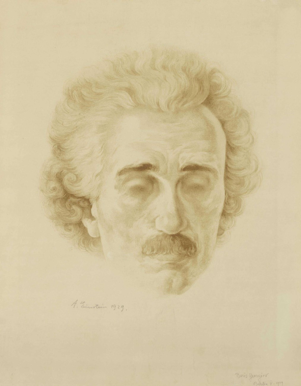 [EINSTEIN, Albert]. GEORGIEV, Boris, artist (1888-1962). Sepia crayon ...