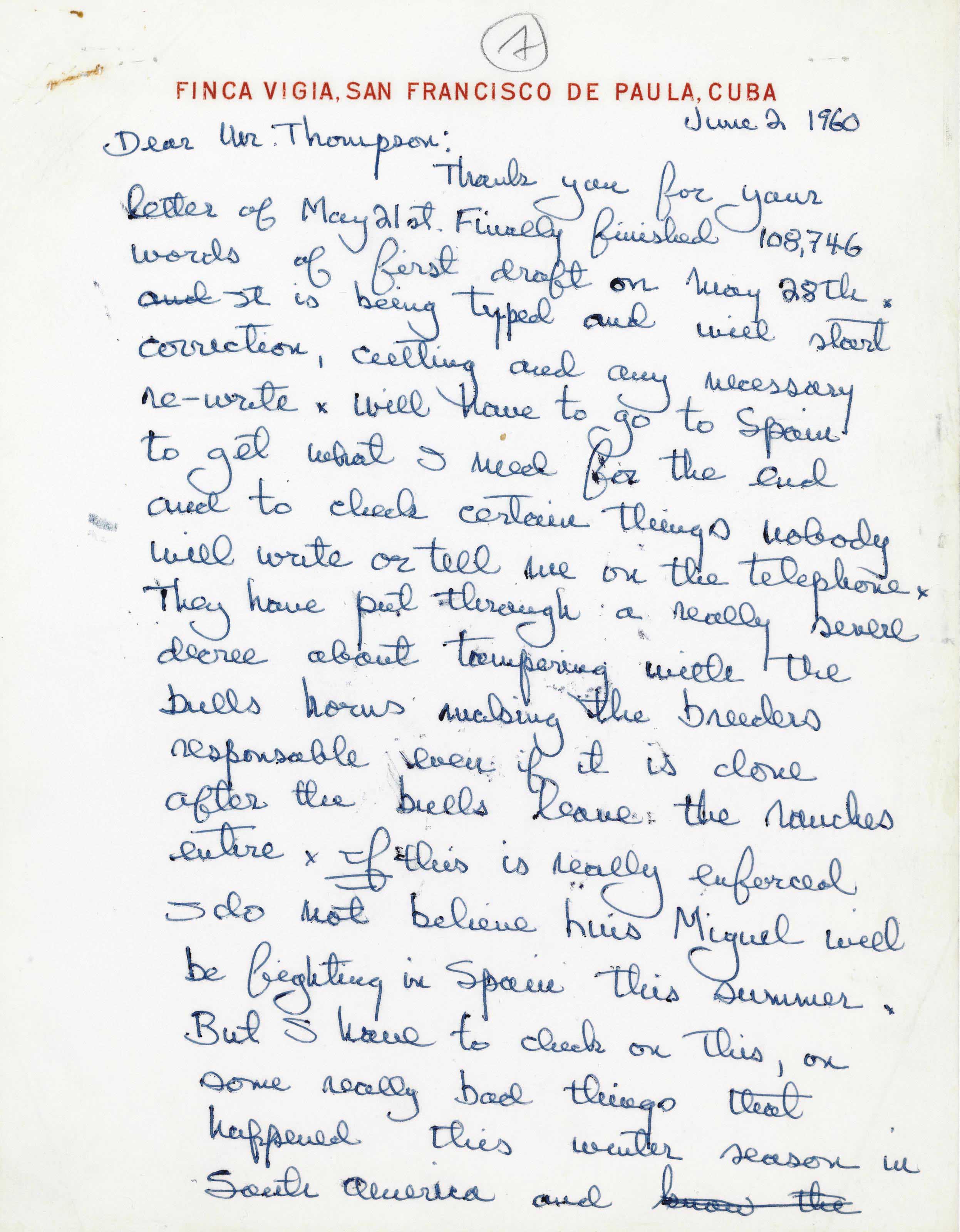 Ernest Hemingway Handwriting