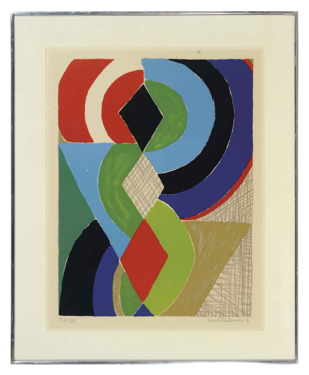 Sonia Delaunay-Terk (FRENCH, 1885-1979) , Composition with Semicircles ...