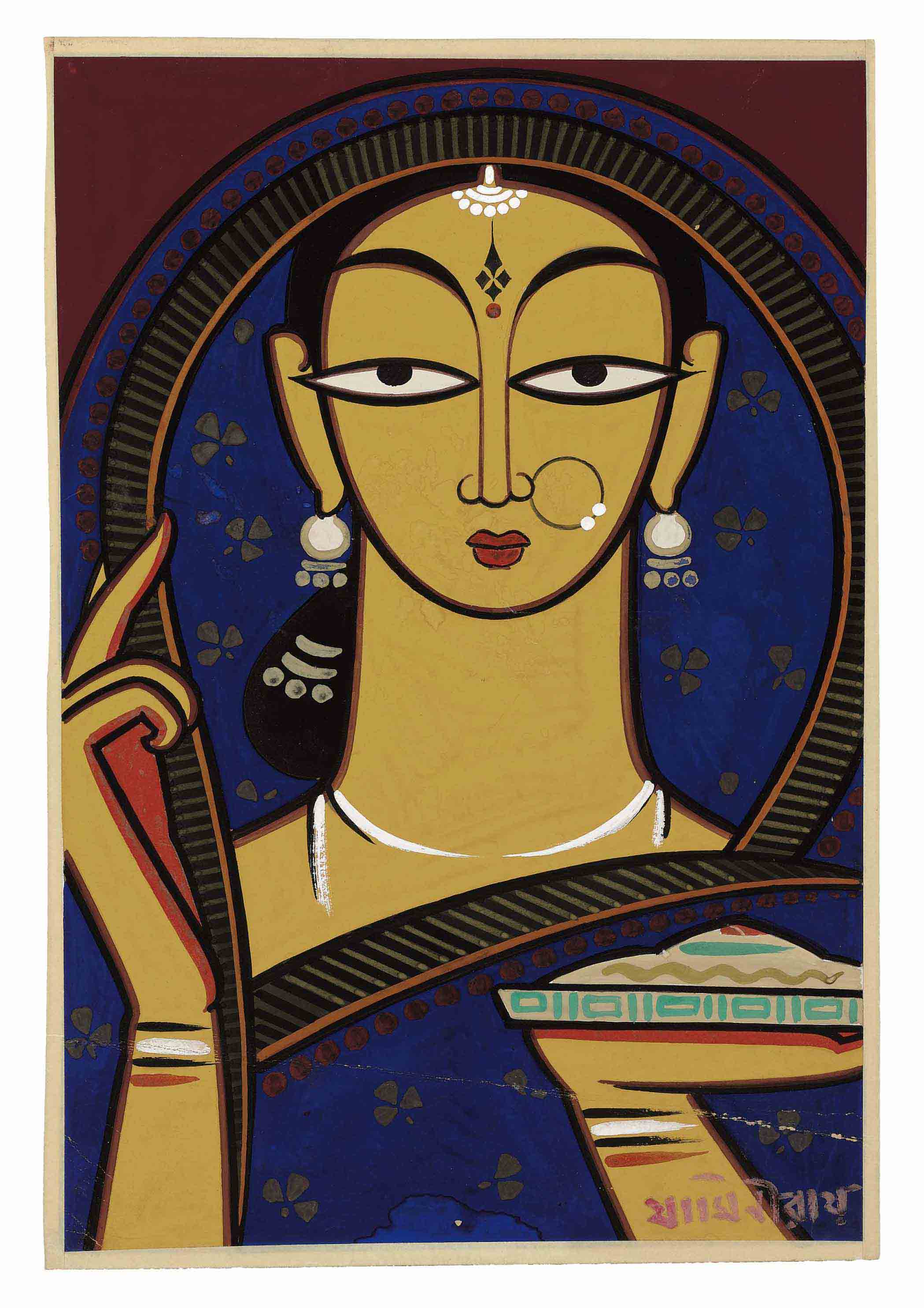 JAMINI ROY (1887-1972) , Untitled (Worshipper) | Christie's