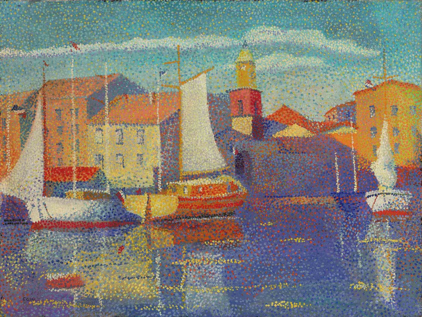 Yvonne Canu (1921-2008) , Saint-Tropez, le port | Christie's