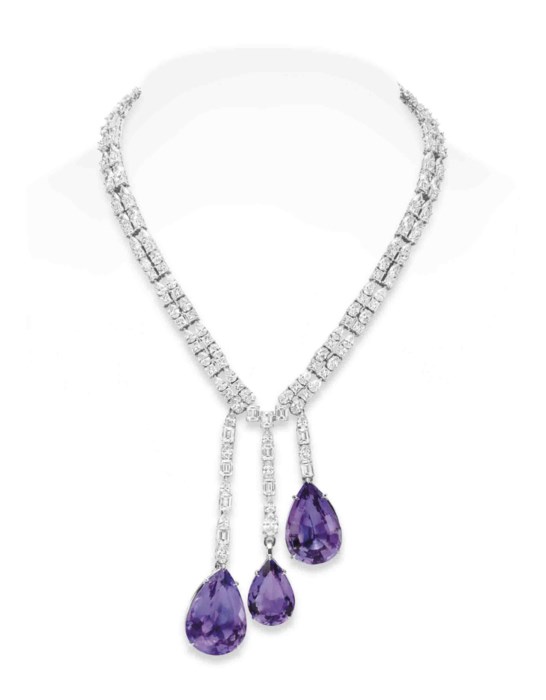 AN AMETHYST AND DIAMOND NECKLACE | Christie's