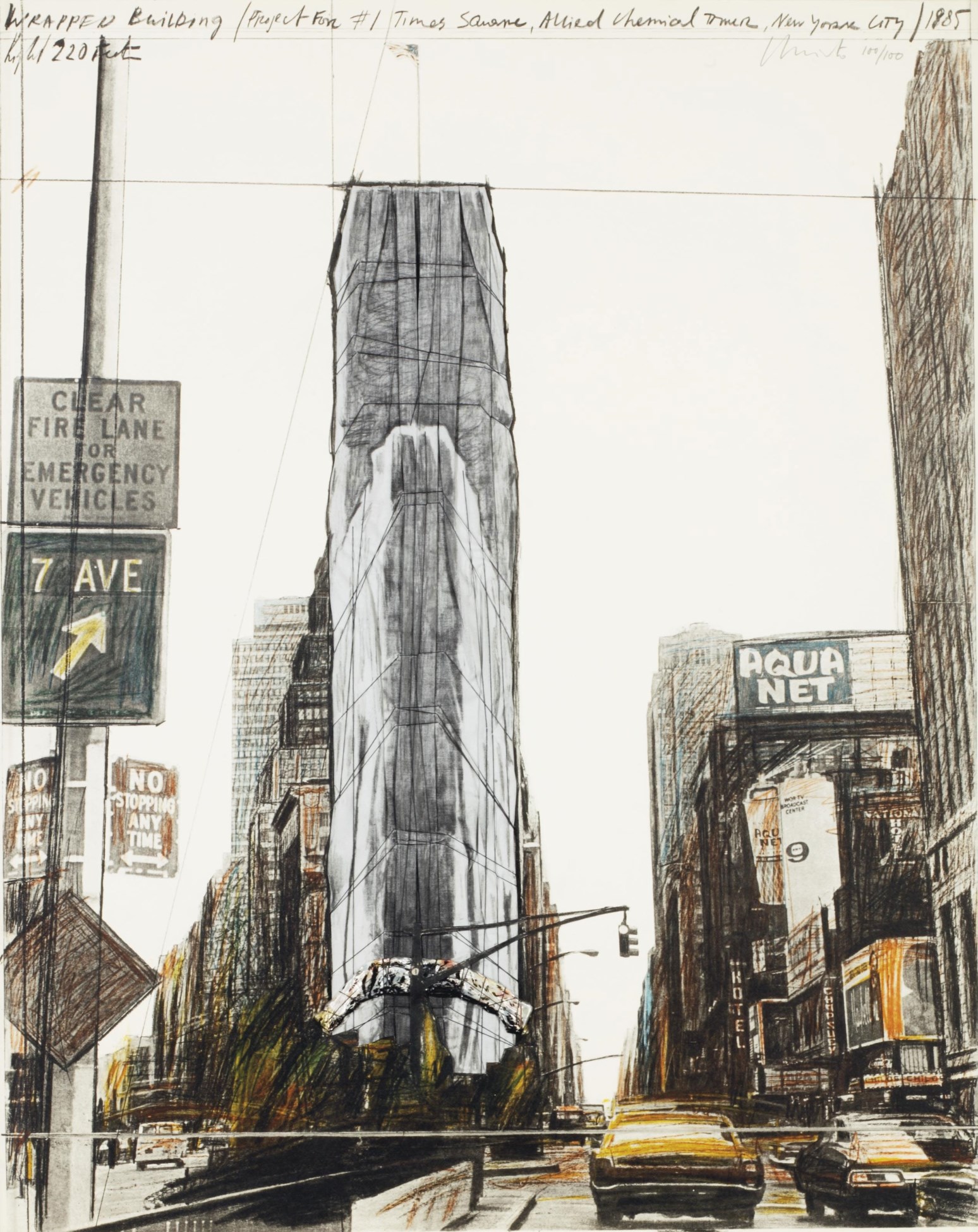 CHRISTO , Wrapped Building, Project for 1 Times Square, New York (S ...