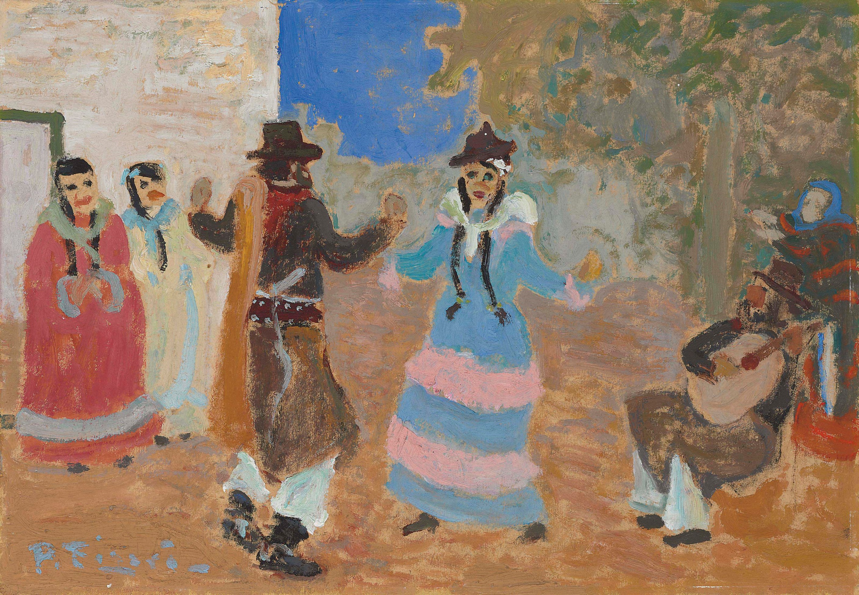 Pedro Figari (Uruguayan 1861-1938) , Baile criollo "El Sombrerito ...