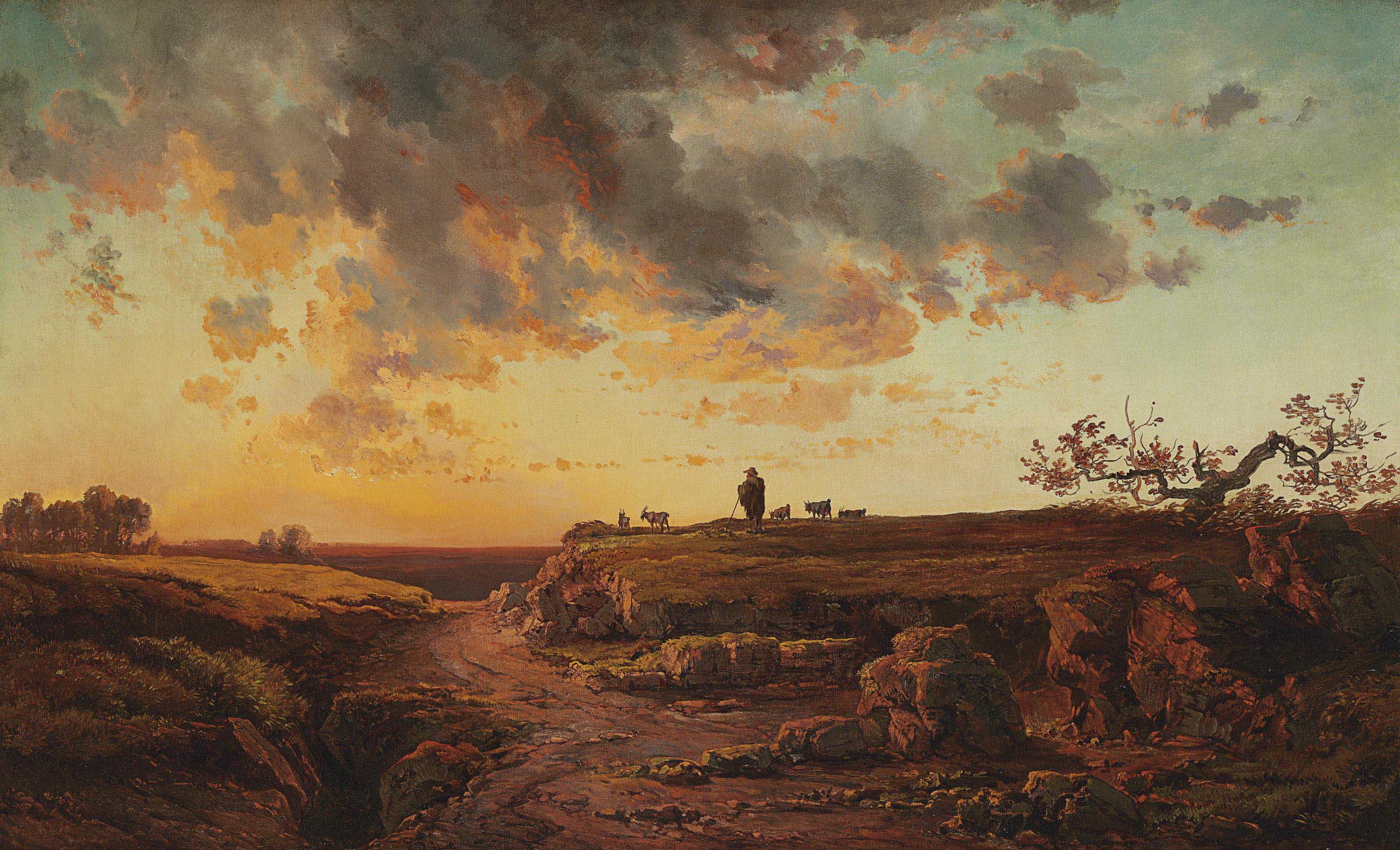 George Inness (1825-1894) , The Goat Herder | Christie's