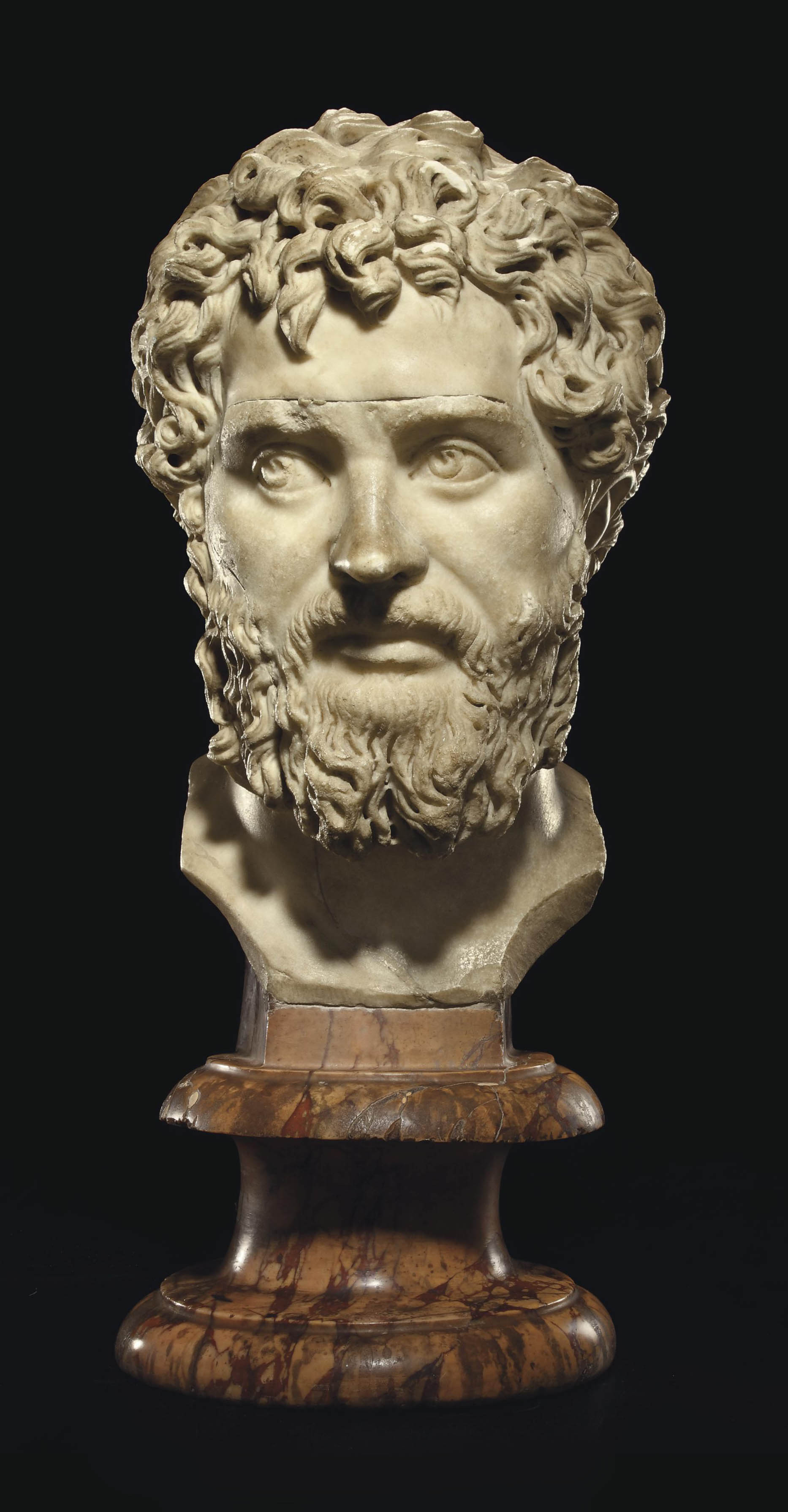 A ROMAN MARBLE PORTRAIT BUST OF THE EMPEROR SEPTIMIUS SEVERUS