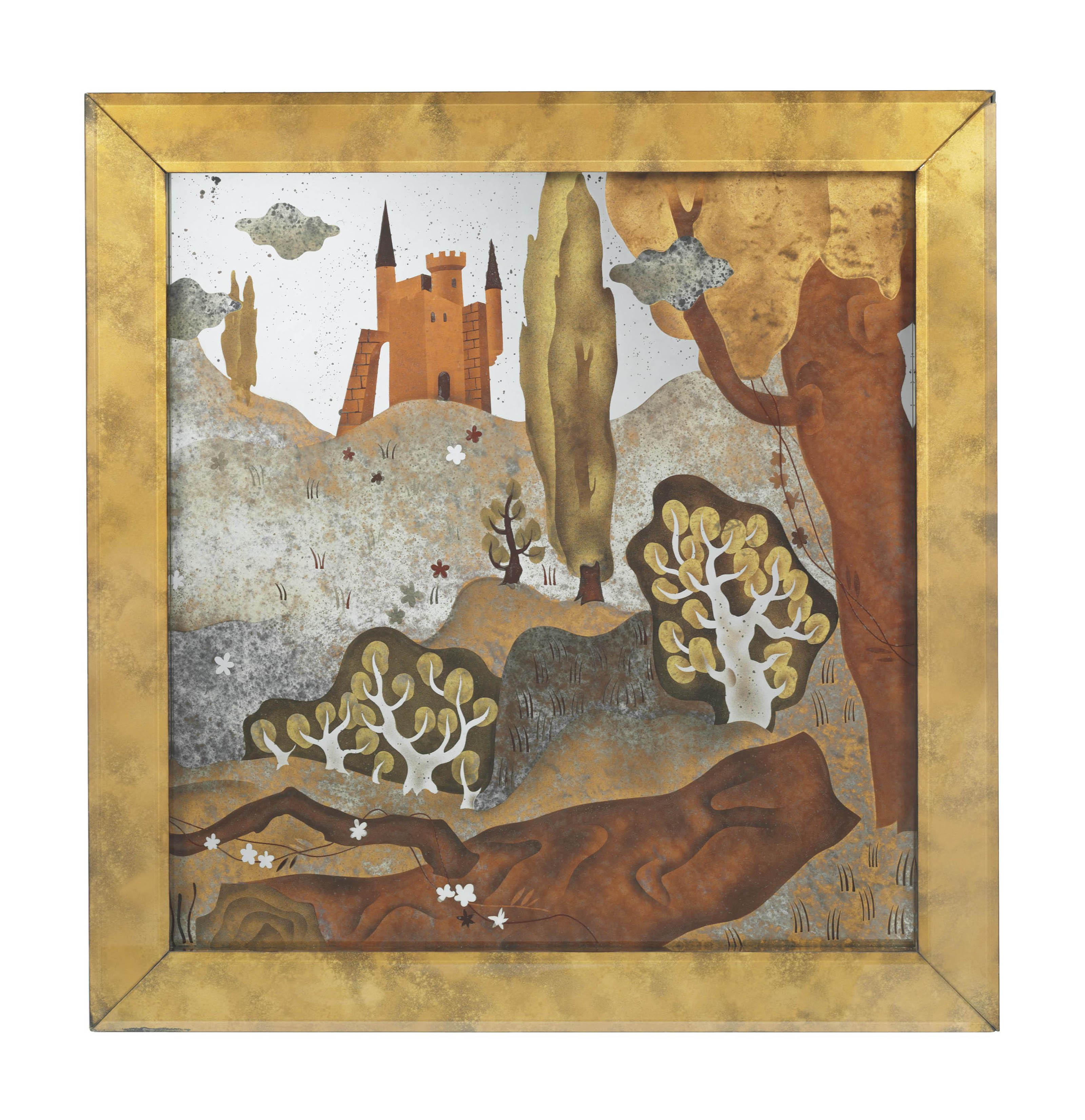 PAULE AND MAX (1908-1969) INGRAND , 'SCÈNE CHAMPÊTRE' A VERRE-EGLOMISÉ ...