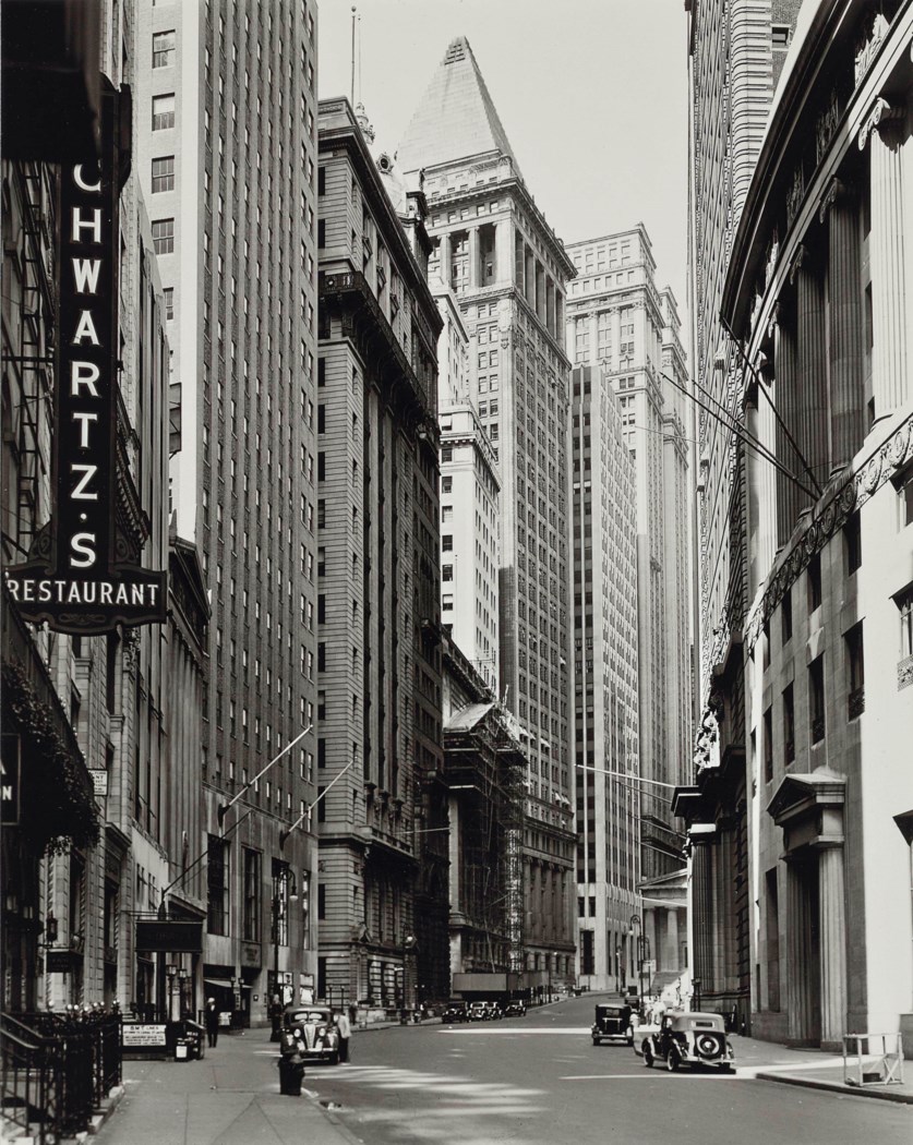 BERENICE ABBOTT (1898-1991) , Broad Street, looking towards Wall Street ...