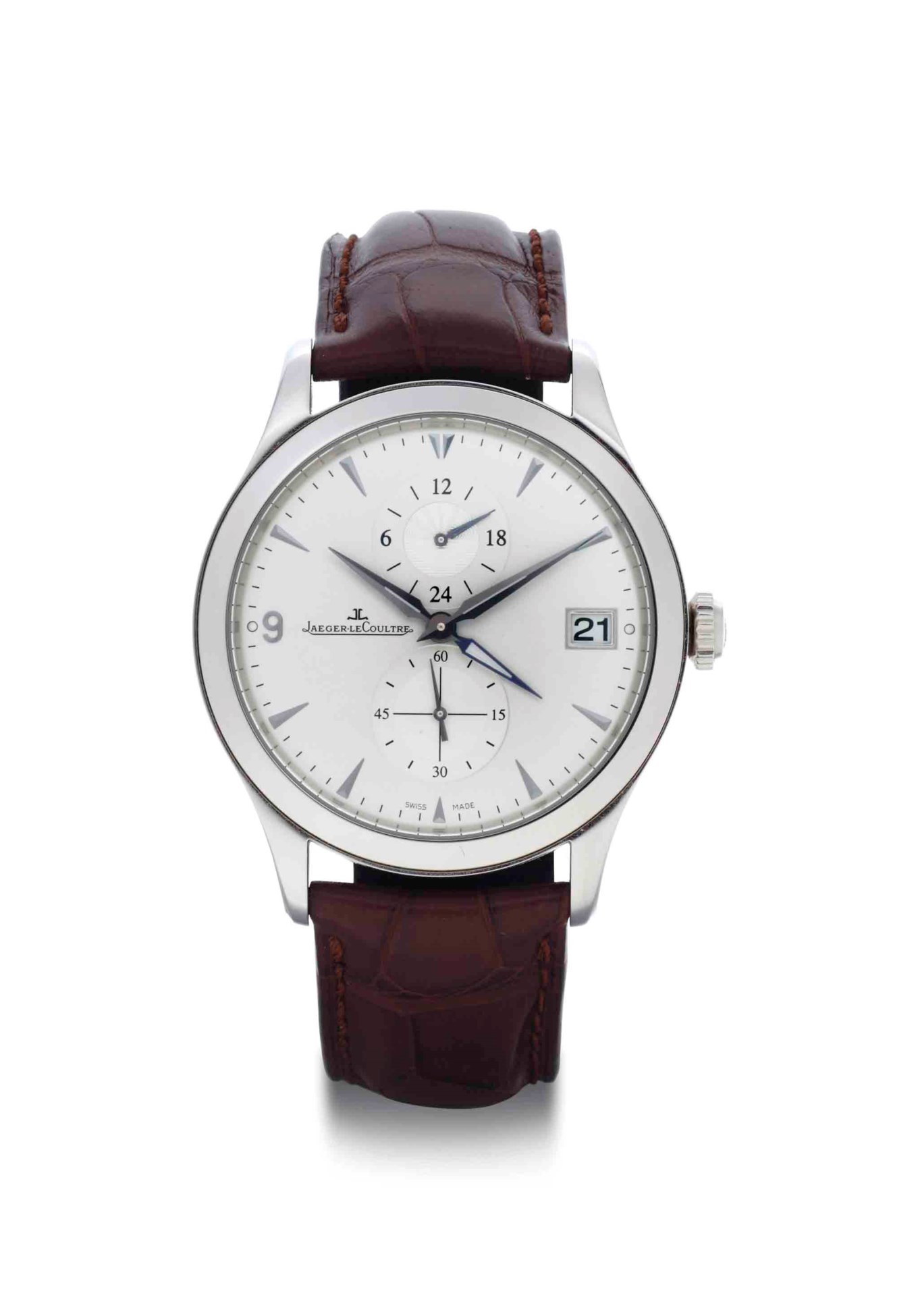 Jaeger-LeCoultre. A Stainless Steel Automatic Dual Time Wristwatch With ...