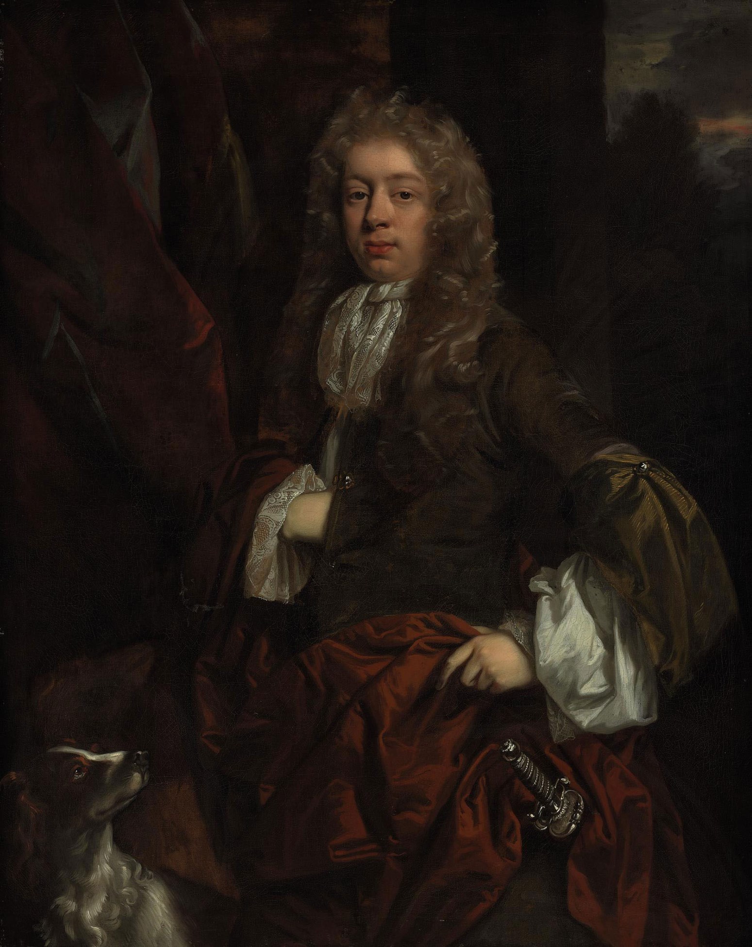 Attributed to John Riley (London 1646-1691) , Portrait of a young man ...