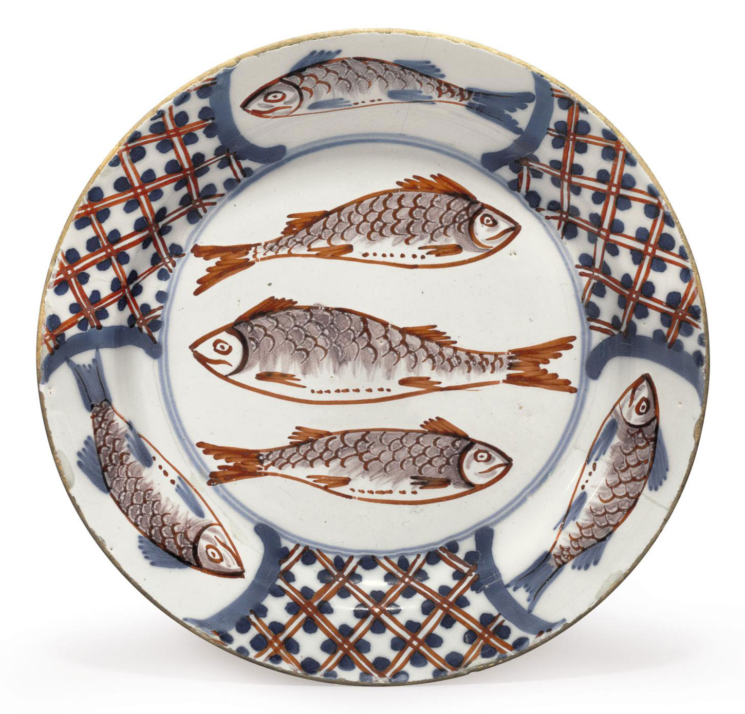 A LONDON DELFT YELLOW-GROUND PLATE , CIRCA 1745-1750, PROBABLY WILLIAM ...