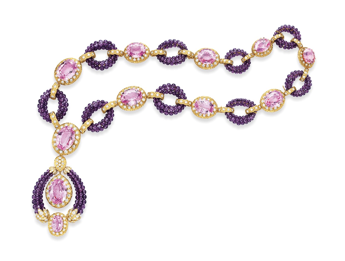 A KUNZITE, AMETHYST AND DIAMOND "TRIPHANES" SAUTOIR, BY VAN CLEEF & ARPELS