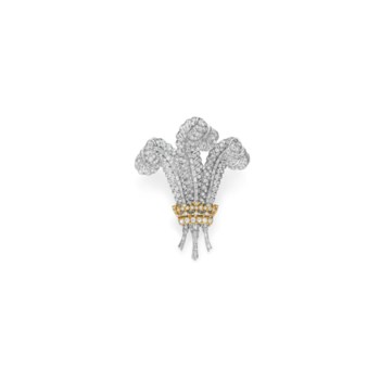 THE PRINCE OF WALES BROOCH A DIAMOND BROOCH