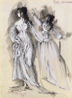 Irene Sharaff (1910-1993) , Costume designs for Doctor Faustus: two ...