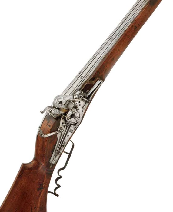 Rare mousquet à mèche et à rouet allemand (Nuremberg) , Daté '1592 ...