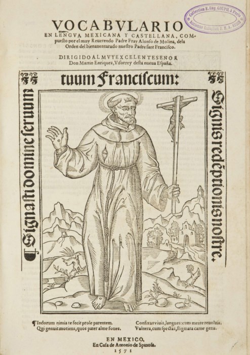 MOLINA, Alonso de (1513?-1579?). Vocabulario en lengua castellana y ...