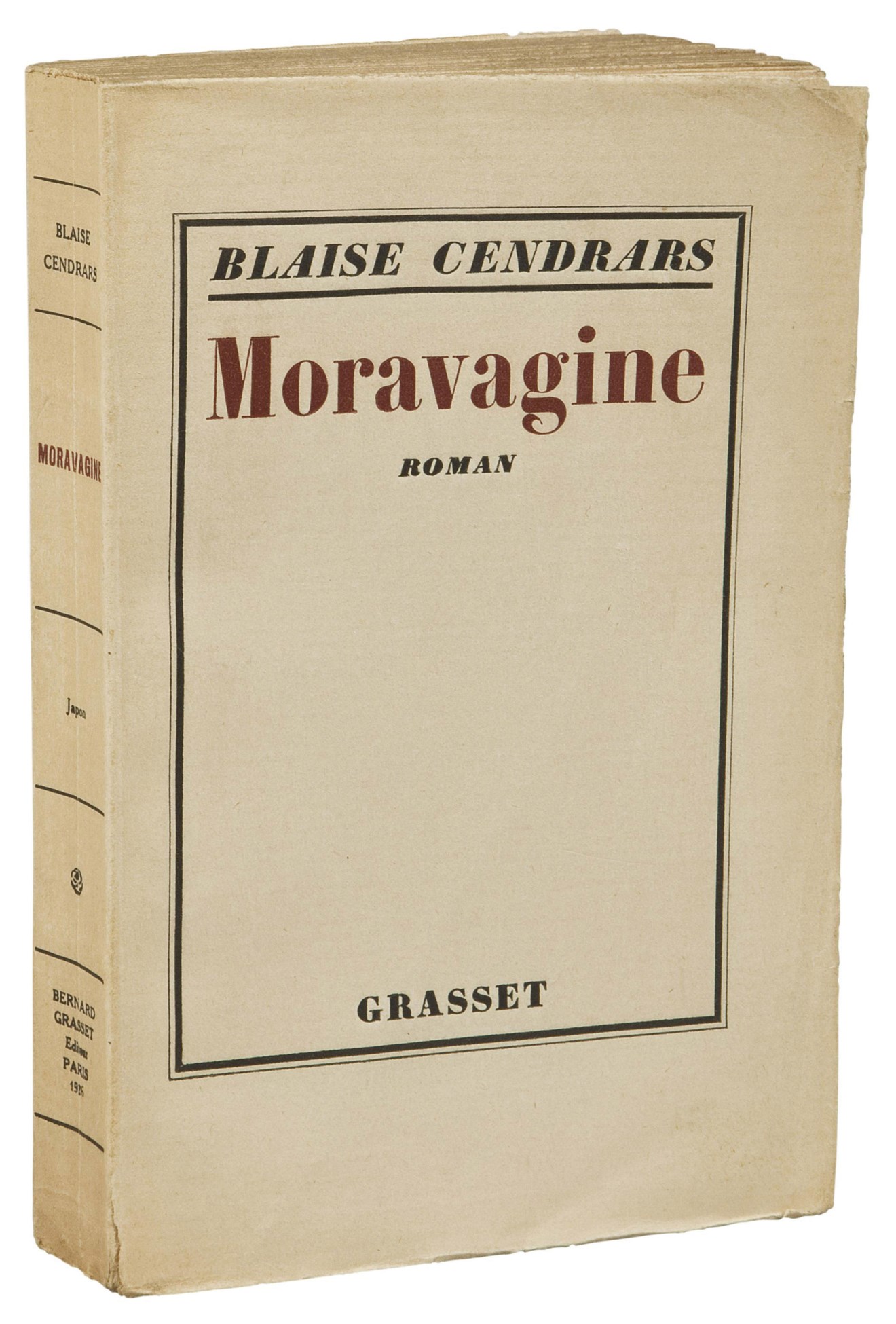 CENDRARS, Blaise (1887-1961). Moravagine. Roman. Paris: Grasset, 1926.
