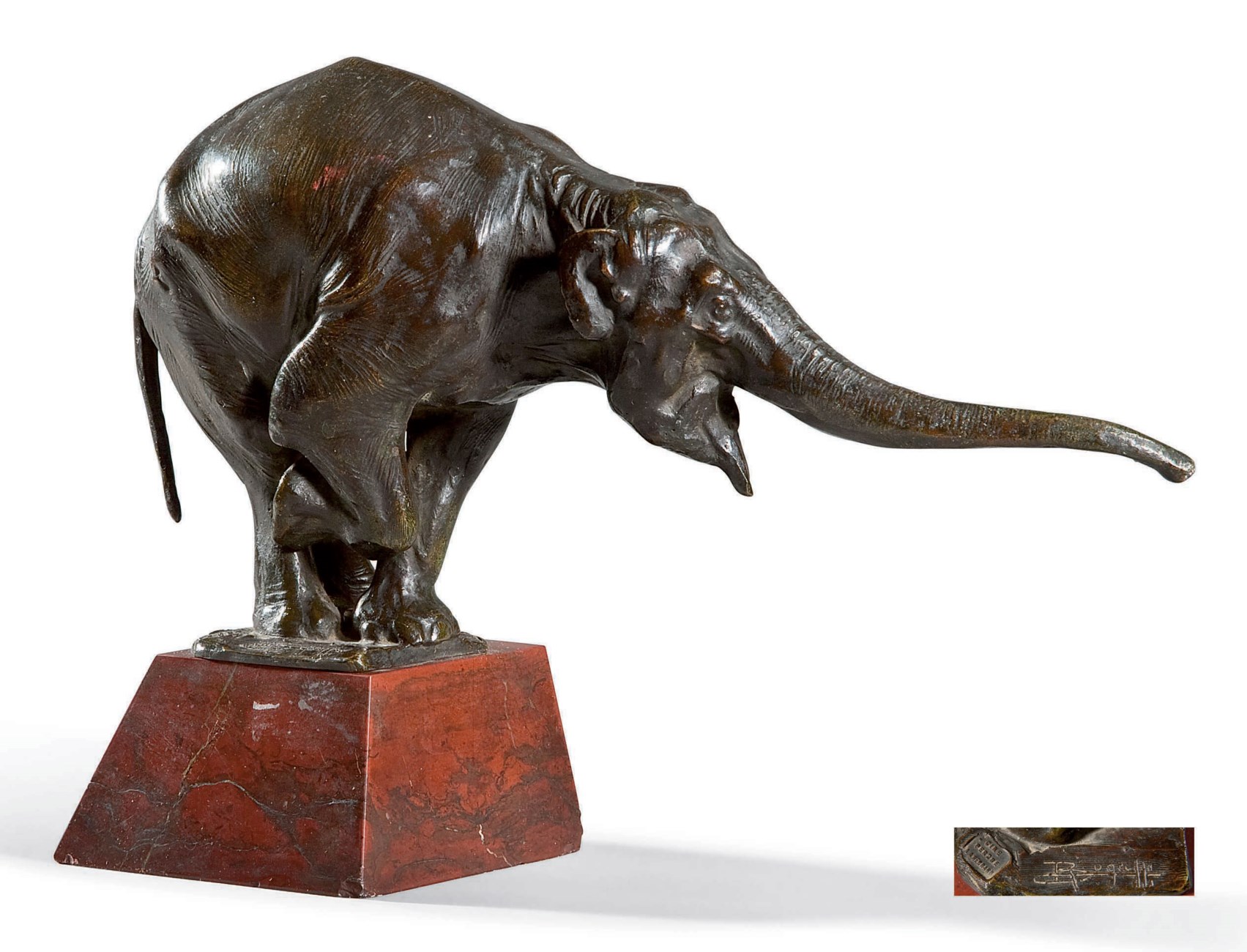 REMBRANDT BUGATTI (1884-1916) , 'ELEPHANT BLANC D'ASIE MENDIANT', LE ...