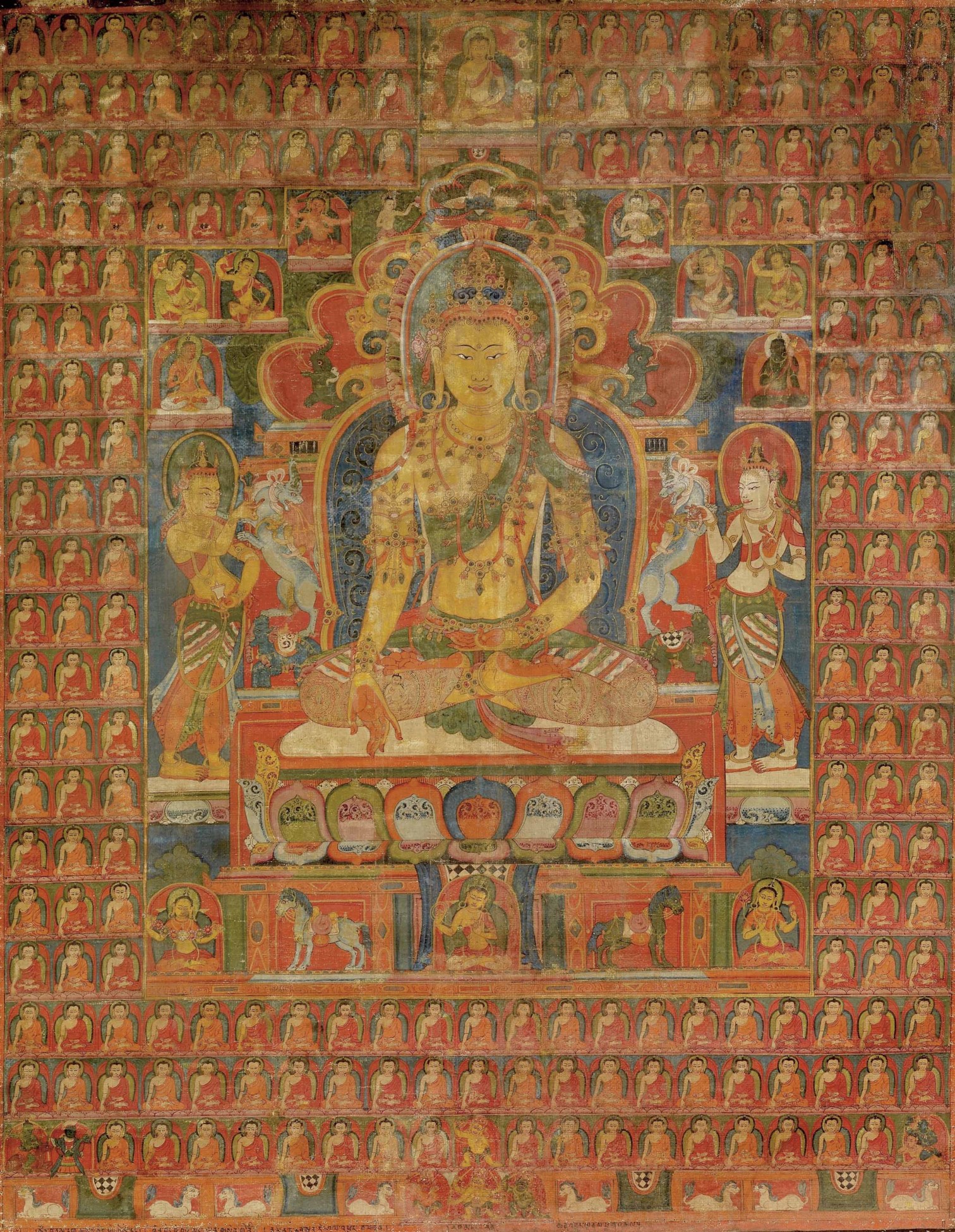 RARE THANGKA REPRESENTANT RATNASAMBHAVA, TIBET, CIRCA XIIIEME SIECLE ...