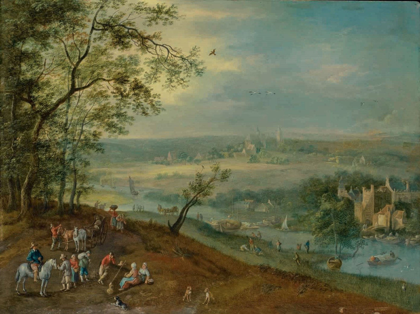 JAN GRIFFIER (AMSTERDAM VERS 1652-1718 LONDRES) , Rivière serpentant ...