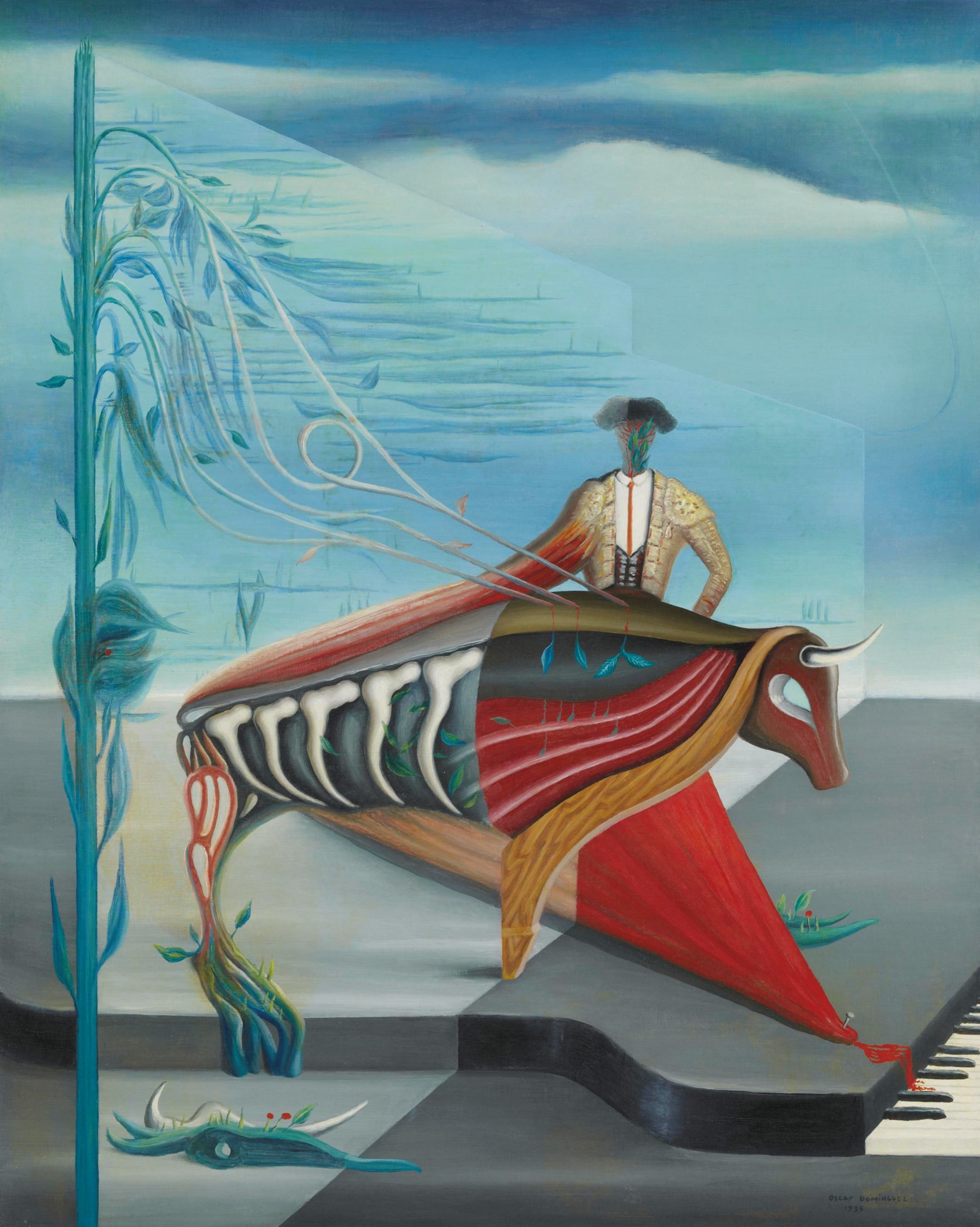 OSCAR DOMINGUEZ (1906-1957) , Composition au taureau et piano | Christie's