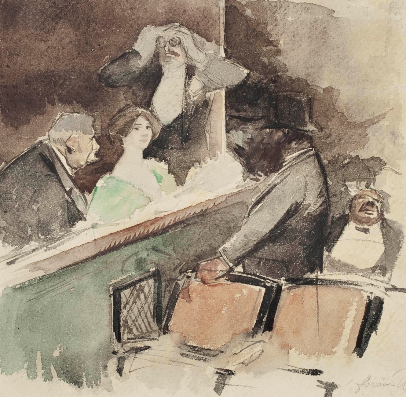 JEAN-LOUIS FORAIN (1852-1931) , Au théâtre, l'avant-scène | Christie's