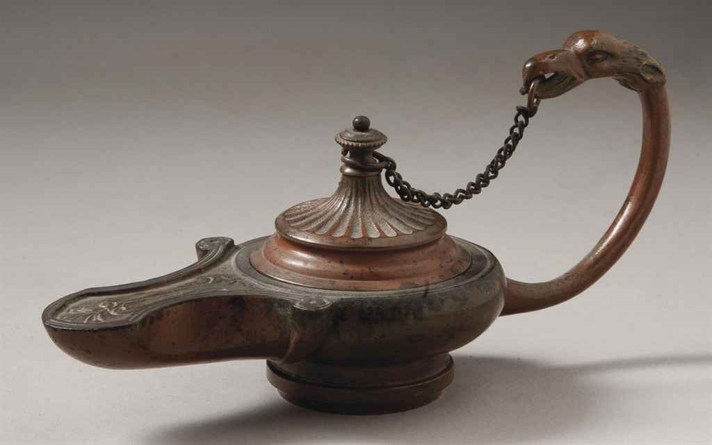 LAMPE A HUILE EN BRONZE , D'APRES L'ANTIQUE, ITALIE, FIN DU XIXEME OU ...