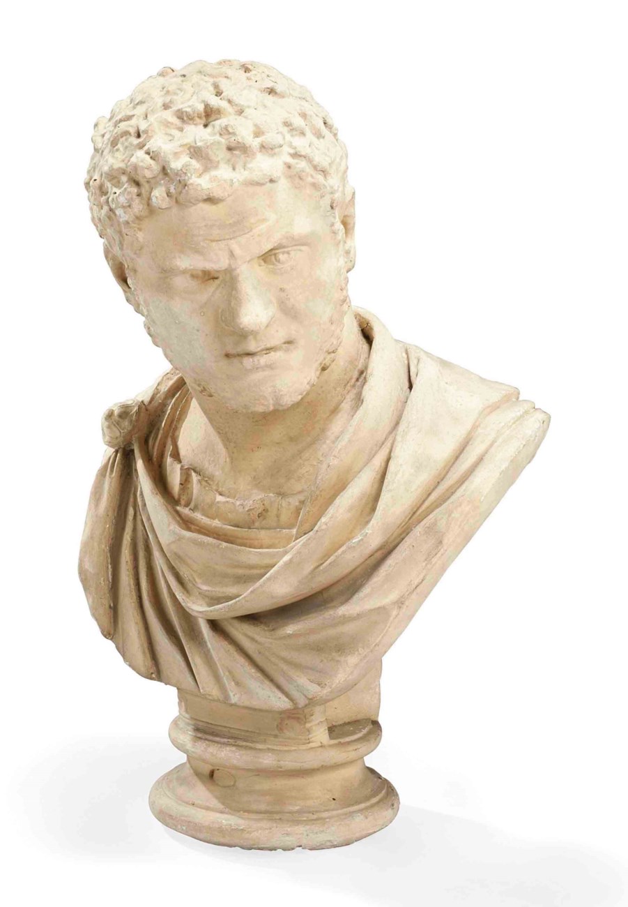 BUSTE EN PLATRE REPRESENTANT L'EMPEREUR ROMAIN CARACALLA , D'APRES L ...