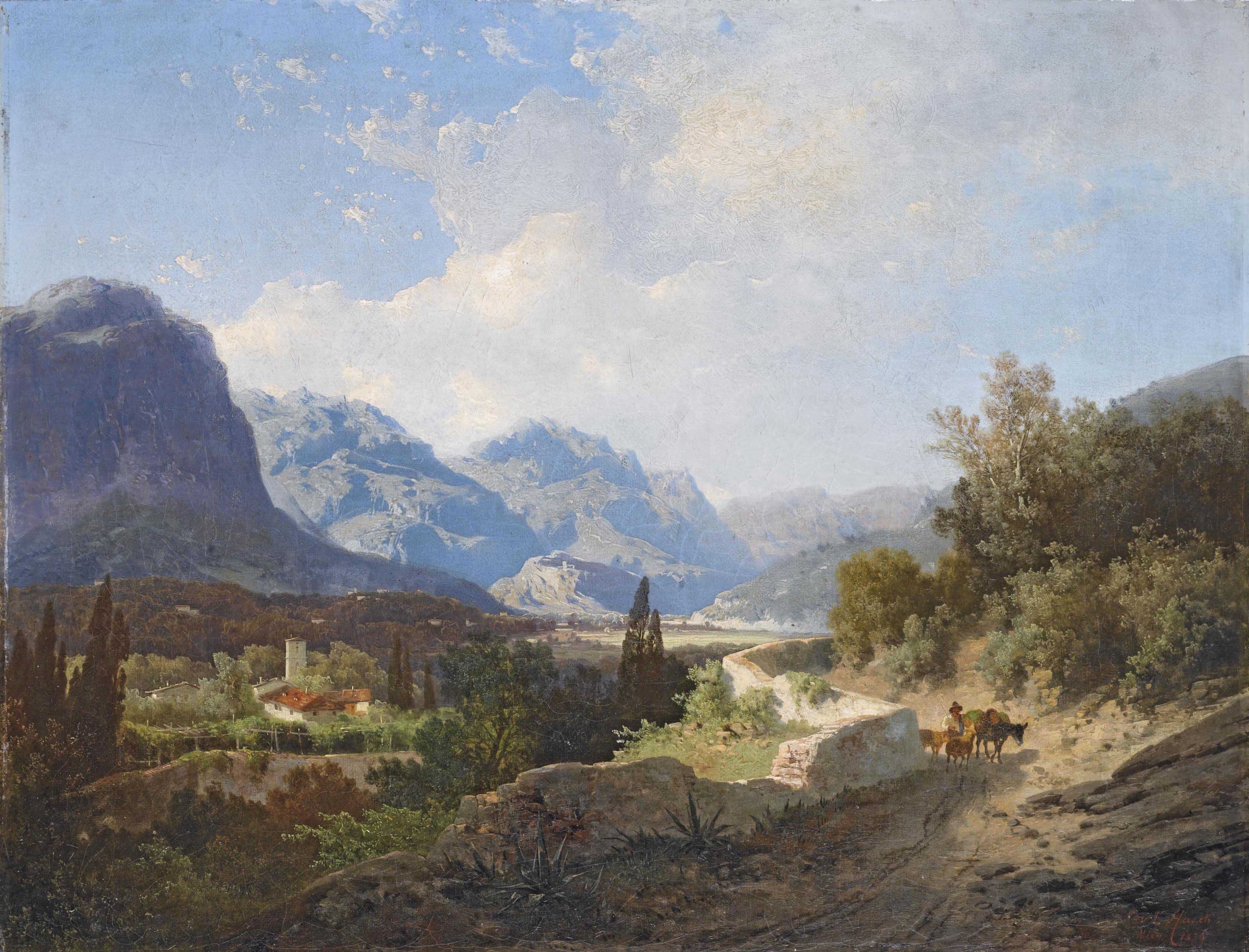 Carl Hasch (attivo nel secolo XIX) , Paesaggio nel Tirolo | Christie's
