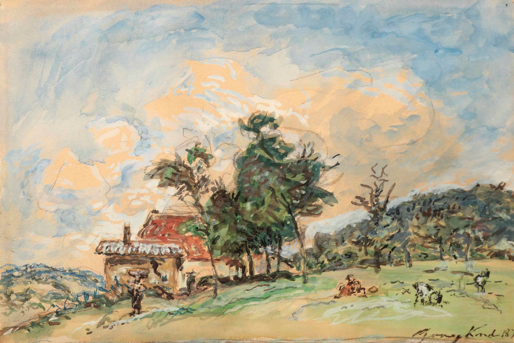 Johan Barthold Jongkind (1819-1891) , A mountainous landscape | Christie's