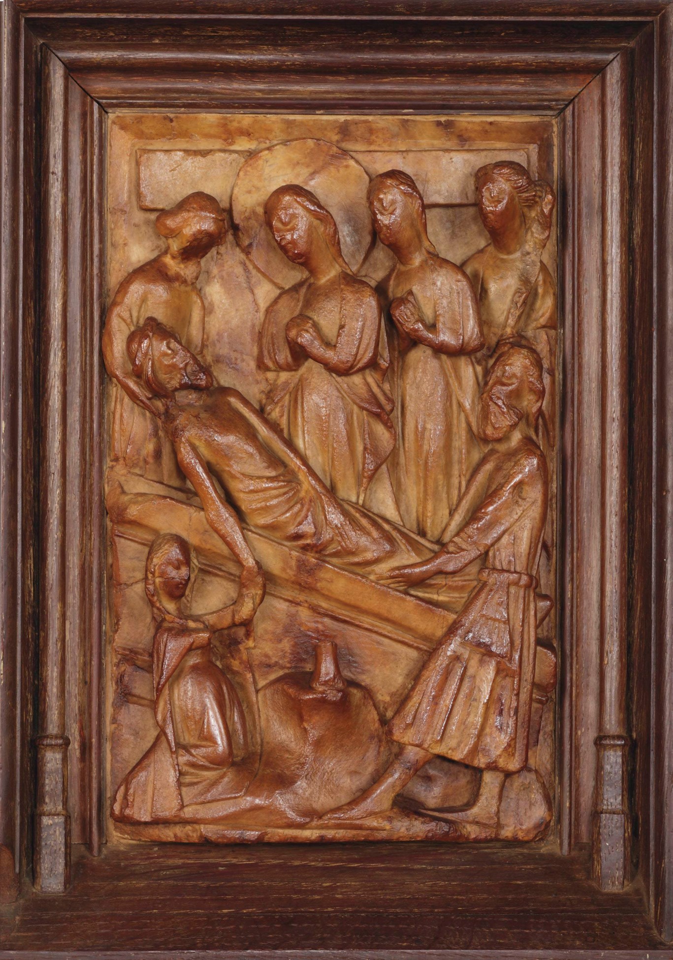 A CARVED "NOTTINGHAM" ALABASTER RELIEF OF THE ENTOMBMENT , ENGLISH ...