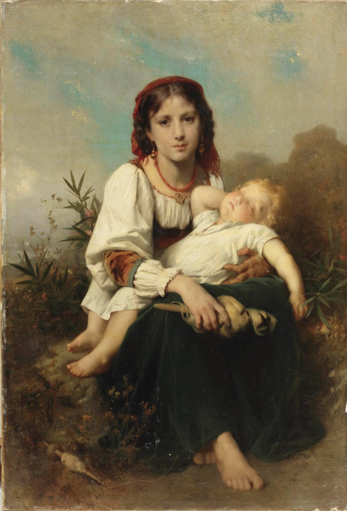 Léon Bazile Perrault (Poitiers 1832-1908 Royan) , 'La Soeur gardienne ...