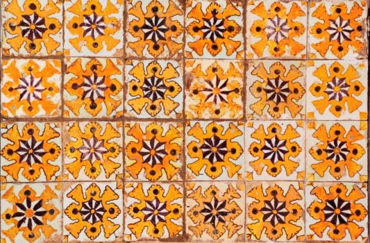 A Moroccan tile panel