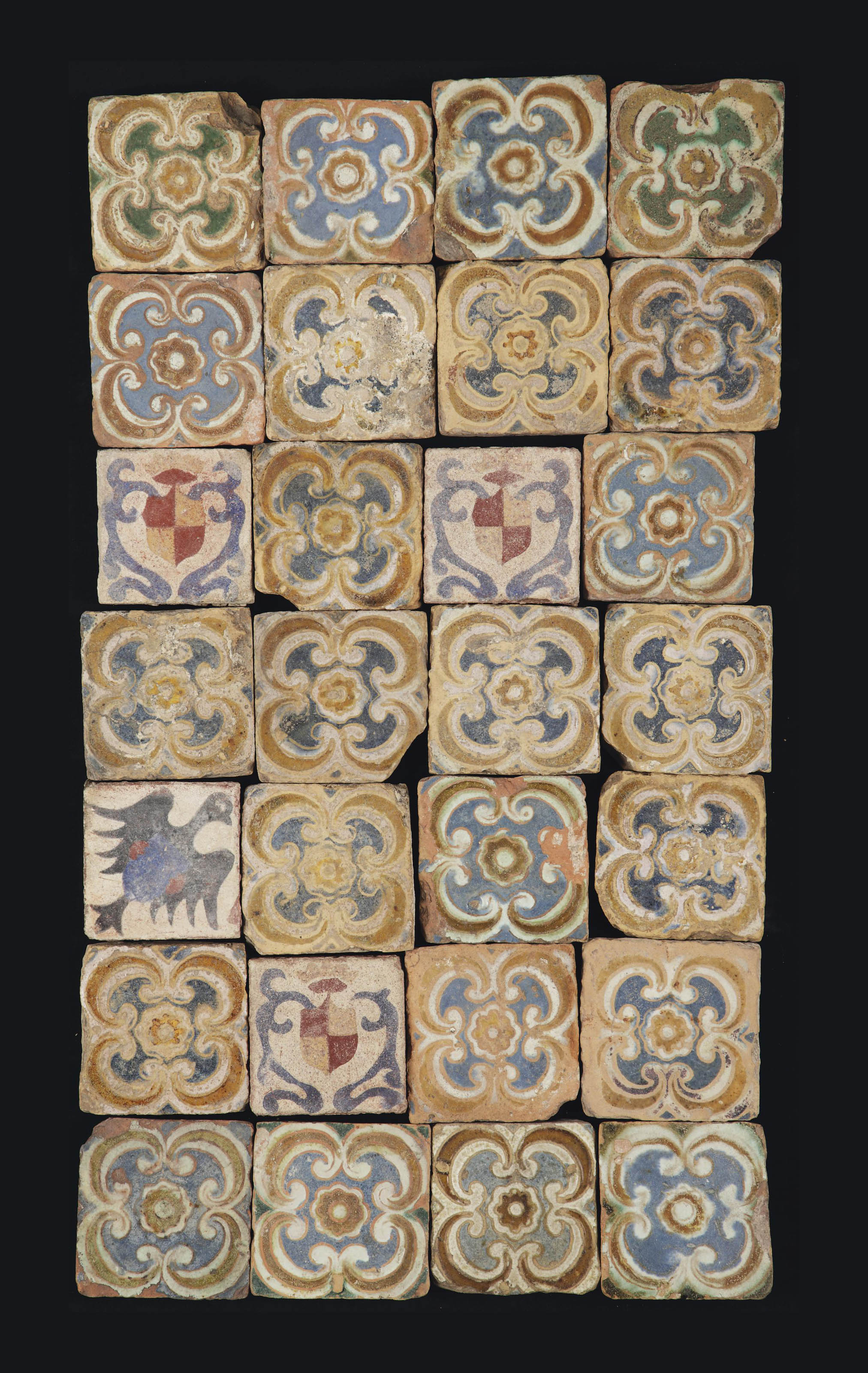 A collection of eight Syrian Damascus tiles , 17TH-18TH CENTURY ...