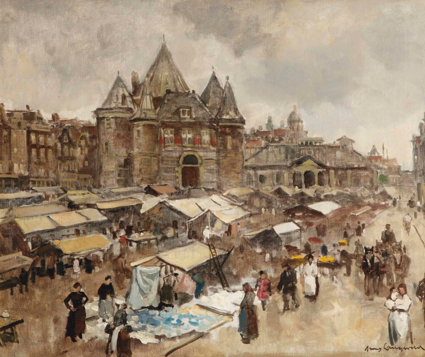 Frans Langeveld (1877-1939) , The Waag on the Nieuwmarkt, Amsterdam | Christie's