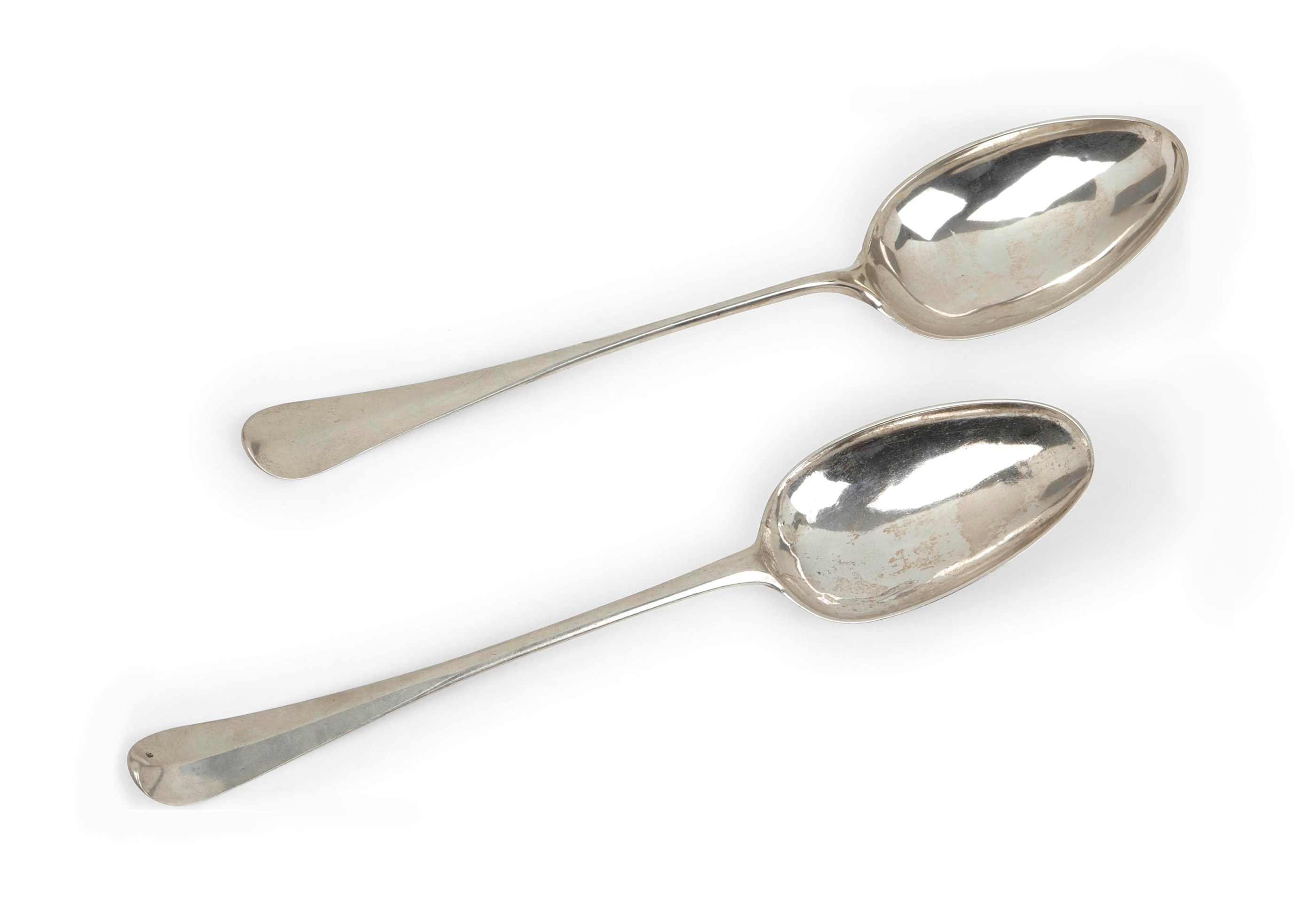 Two Dutch silver serving spoons , ONE WITH THE MARK OF JAN VAN GIFFEN ...