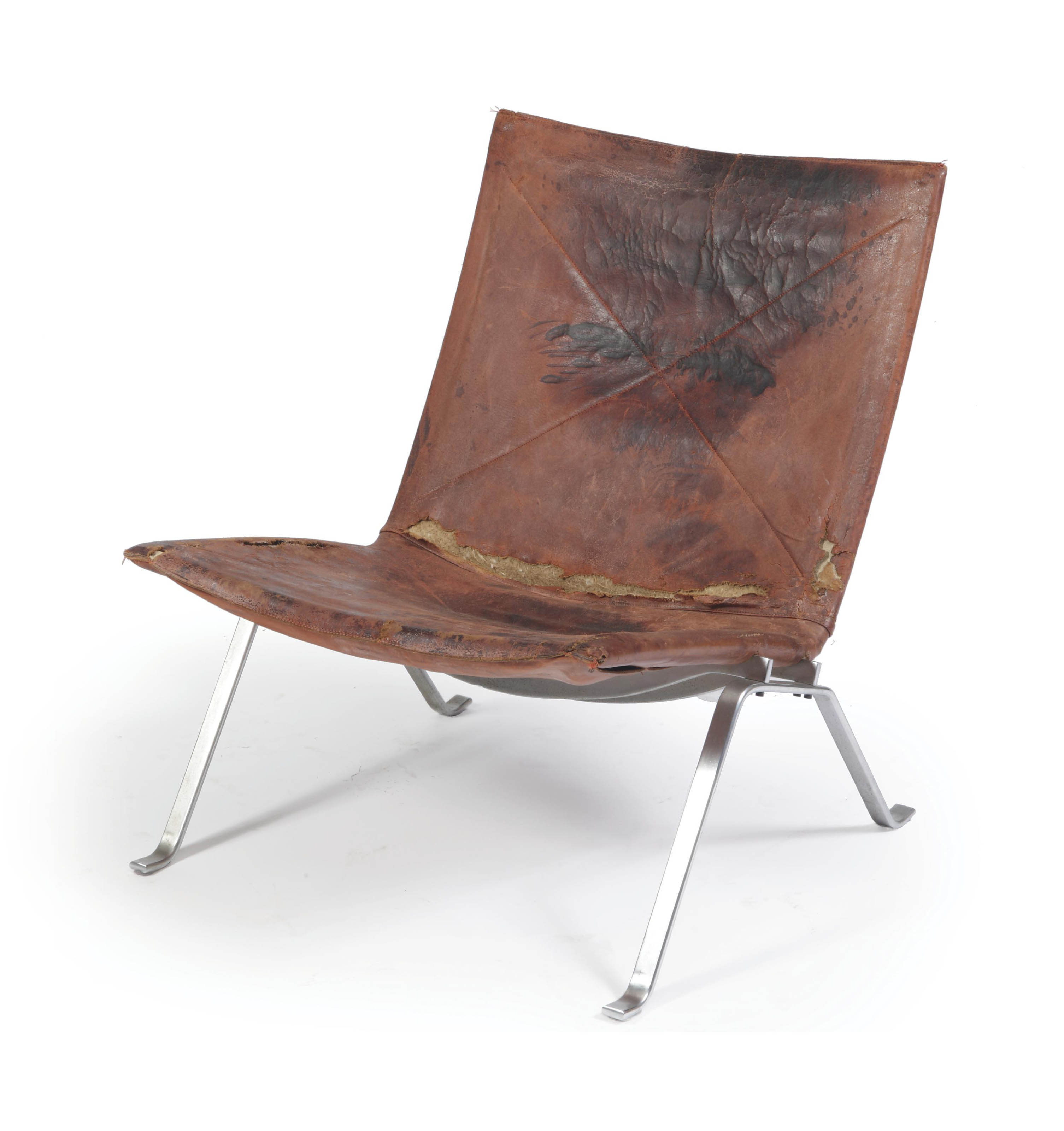 A chromed steel 'PK22' lounge chair