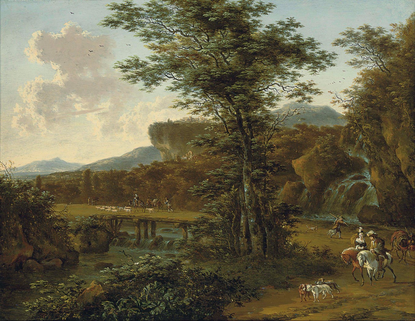 Willem de Heusch (Utrecht c. 1625-1692) , A river landscape with ...