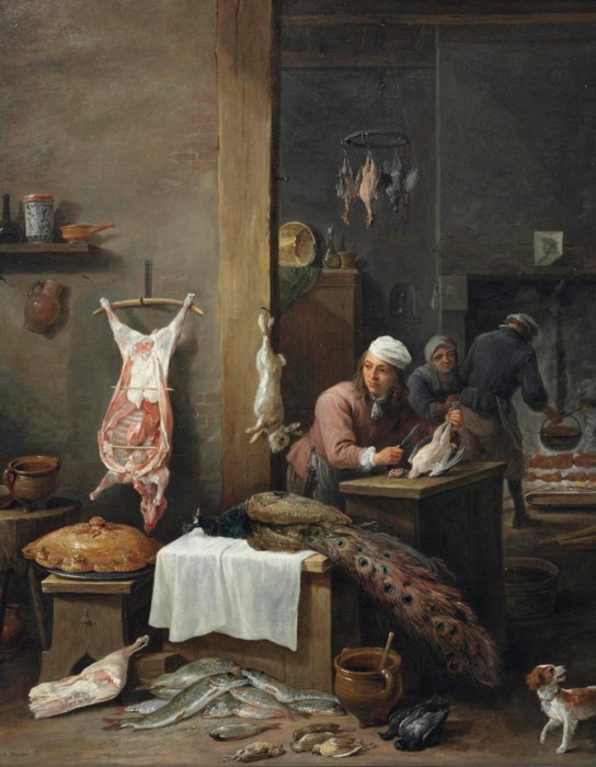 David Teniers II (Antwerp 1610-1690 Brussels) , Le Cuisinier Flamand; A ...