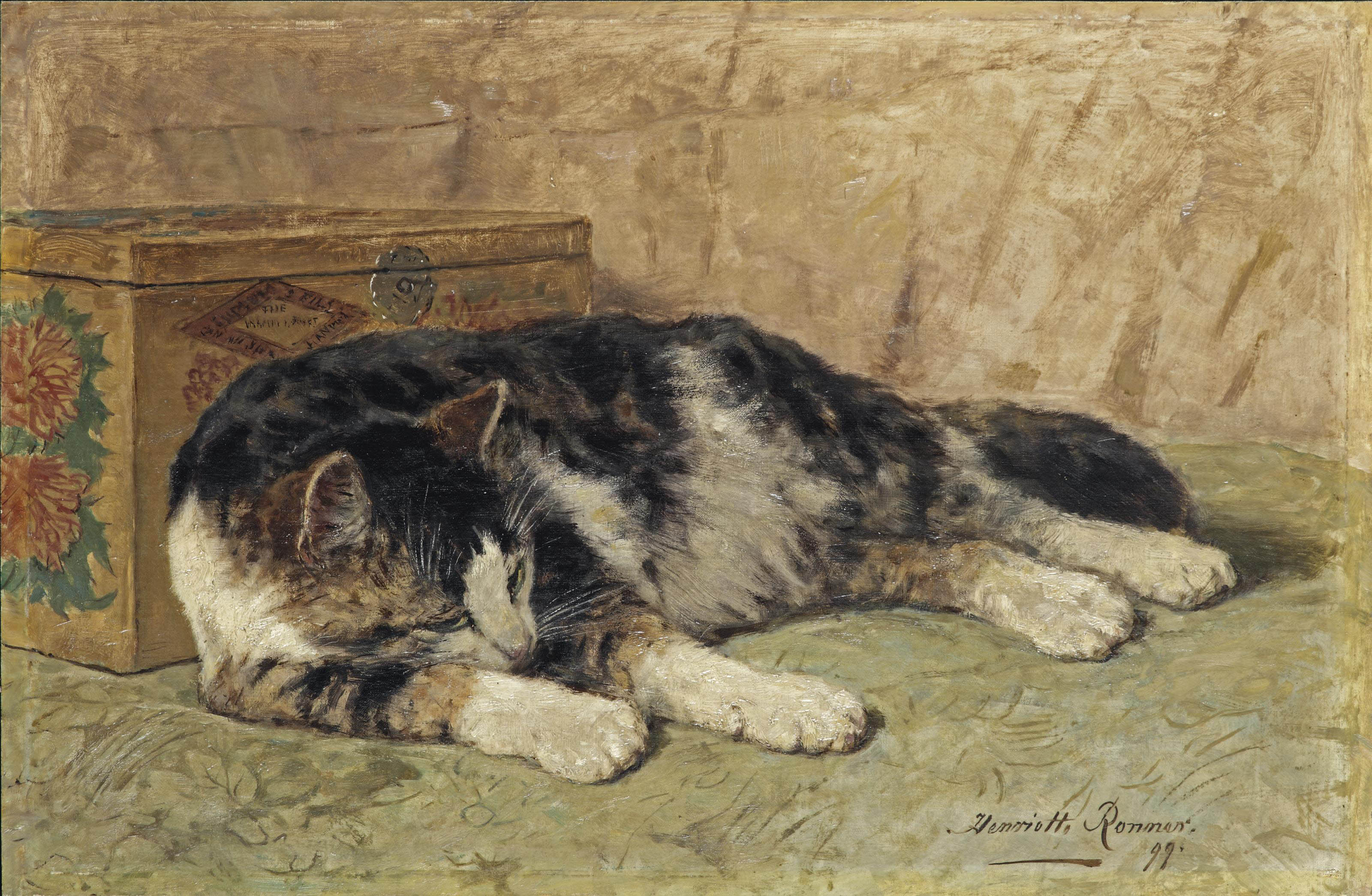 Henriette Ronner-Knip (Amsterdam 1821-1909 Elsene) , 'La Siesta ...