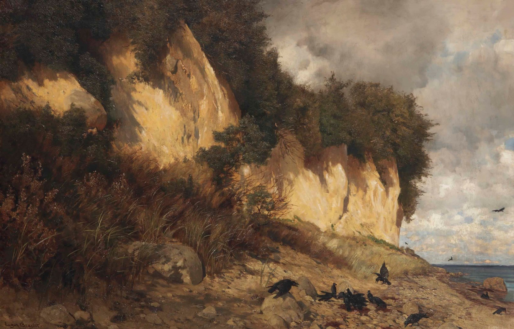 Eugen Felix Prosper Bracht (Morges 1842-1921 Darmstadt) , A raven ...