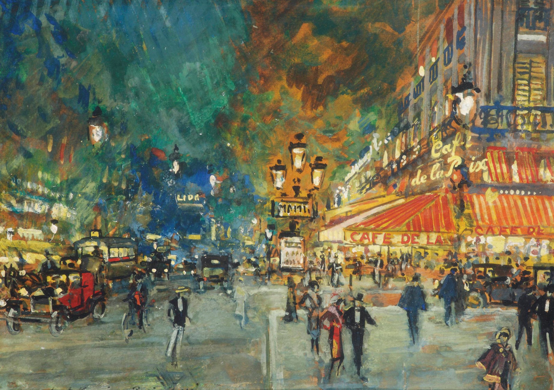 Konstantin Korovin (1861-1939) , Place de l'Opera with Café de la Paix ...