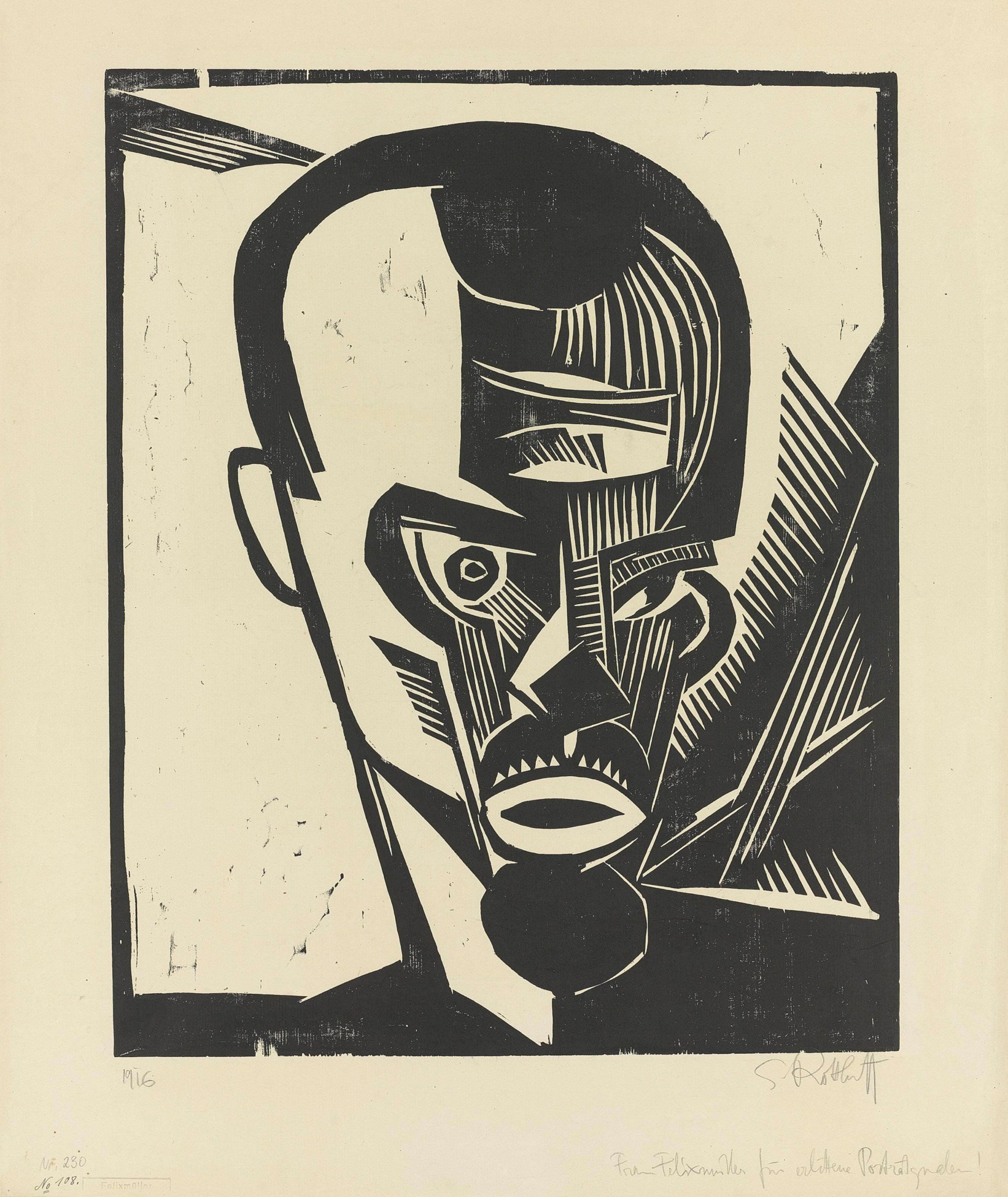 Karl Schmidt-Rottluff (1884-1976) , Selbstbildnis (Schapire 245 ...