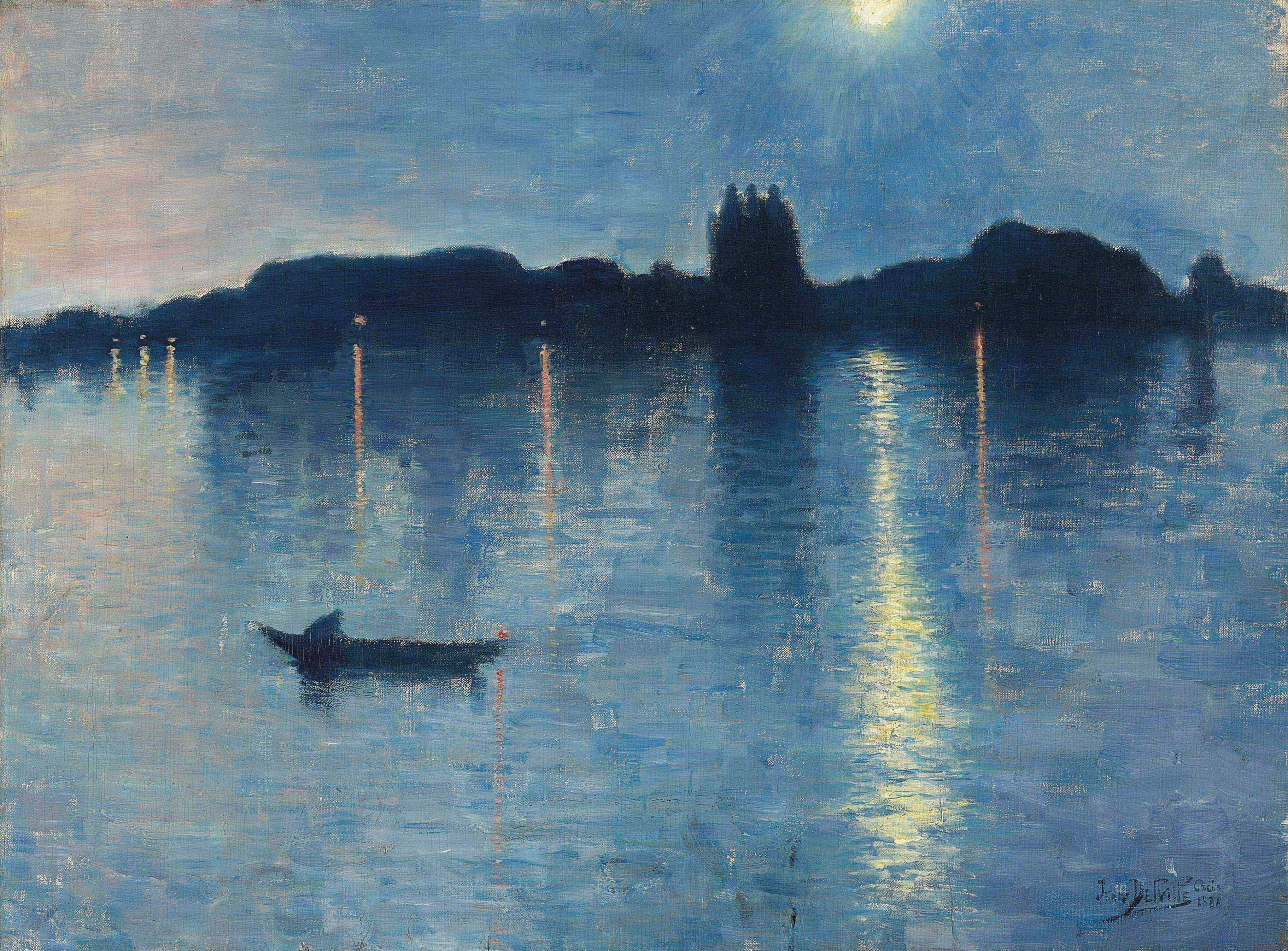 Jean Delville (Belgian, 1867-1953) , Le Lac au Clair de Lune | Christie's