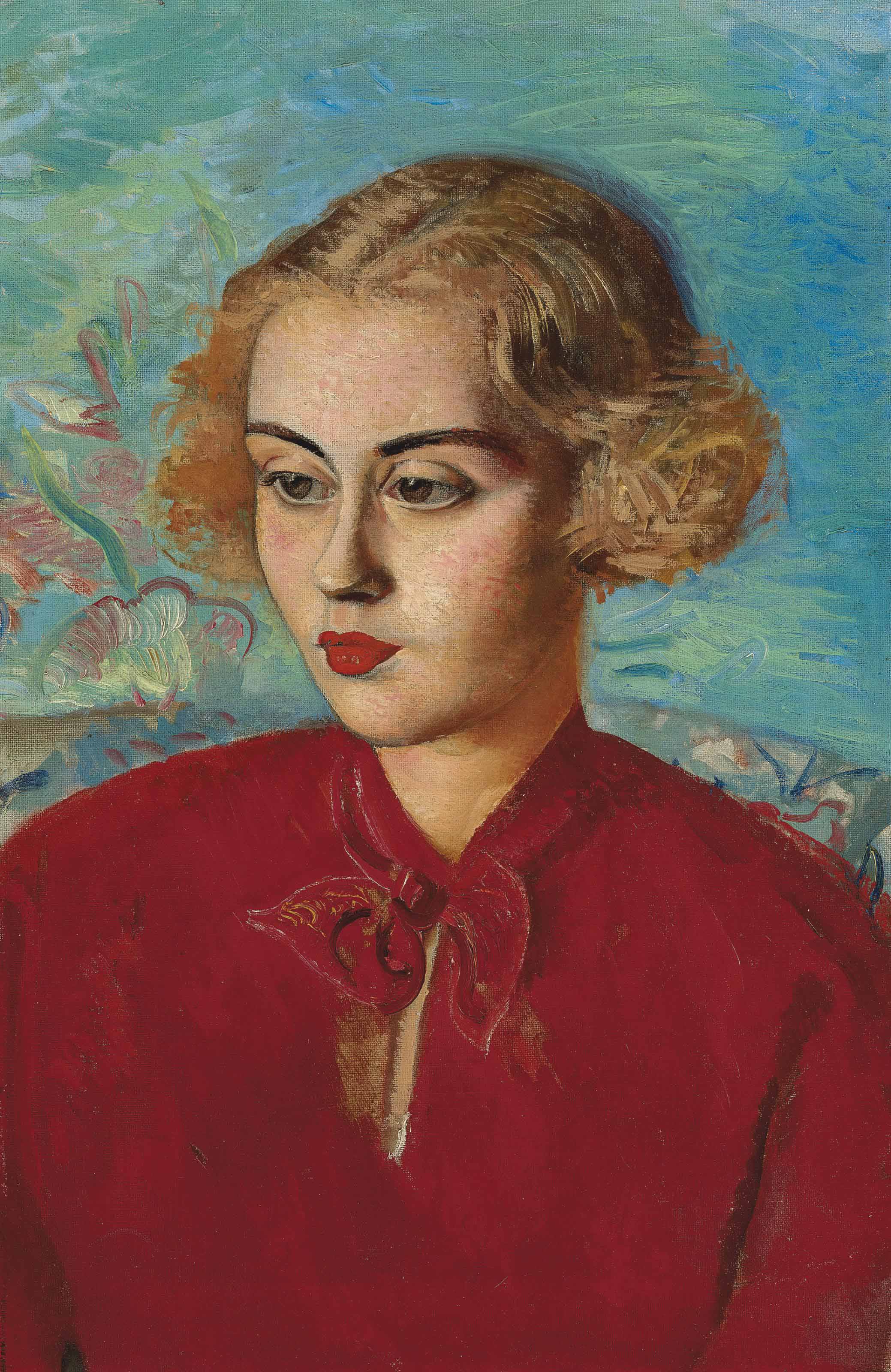 Boris Grigoriev (1886-1939) , Woman in red | Christie's